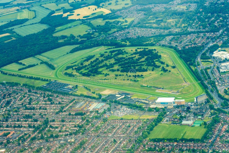 Doncaster Racecourse Aerial View Stock Photo - Image of green ...