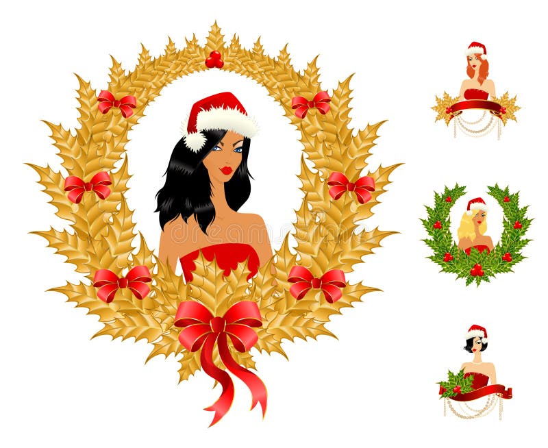 Doncellas de la nieve ilustración del vector. Ilustración de retro ...