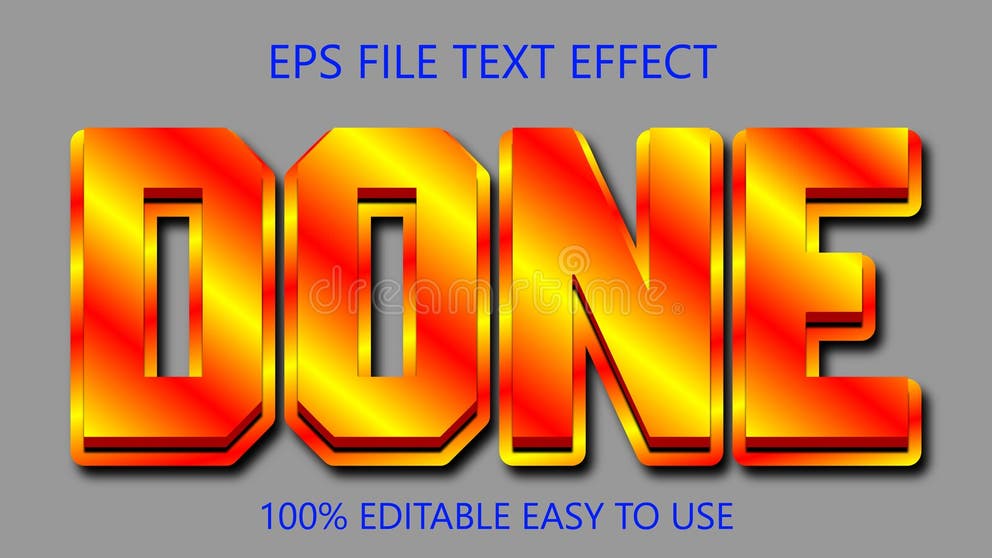 Done Text Effect Jpeg File Digital Download Stock Illustration ...