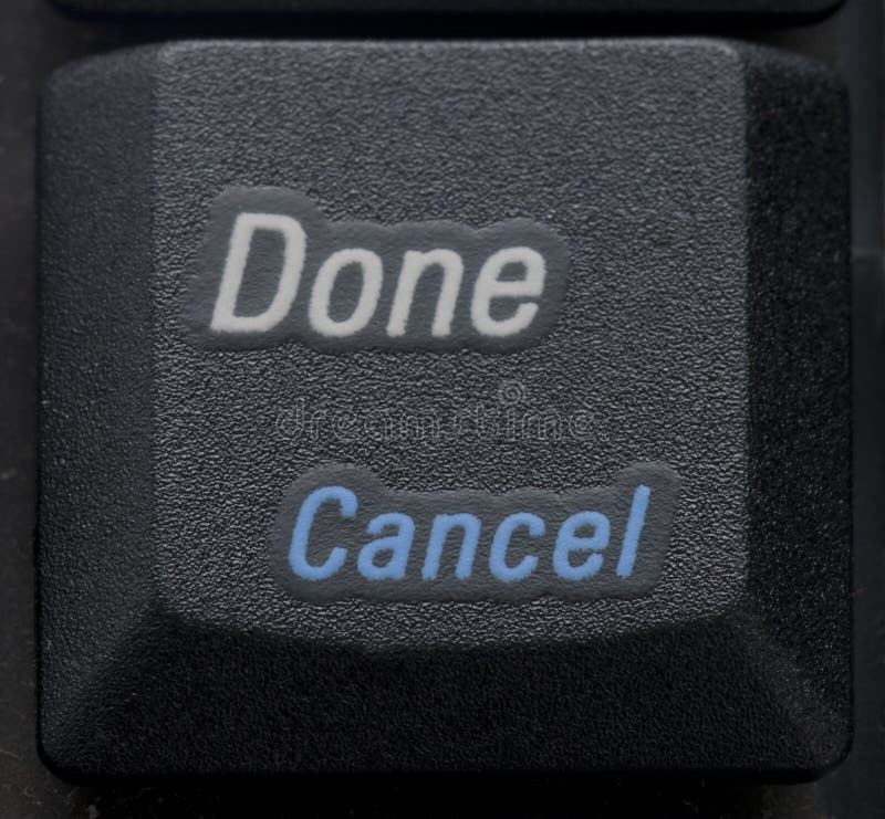 Done Cancel Button on Keyboard Stock Photo - Image of finishing, delete ...