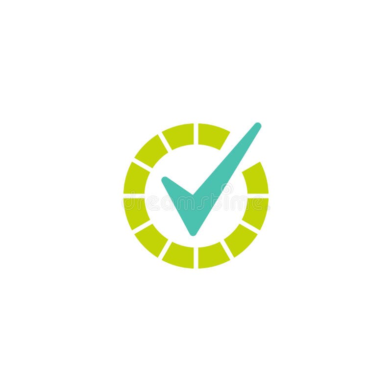 Done Check Mark. Valid Seal Icon. Pink Tick in Green Circle. Flat OK ...
