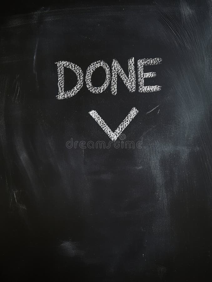 Done and Checkmark Written on a Chalkboard. Stock Photo - Image of ...