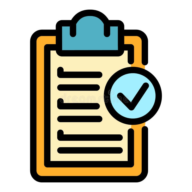 Done Clipboard Icon Color Outline Vector Stock Vector - Illustration of ...