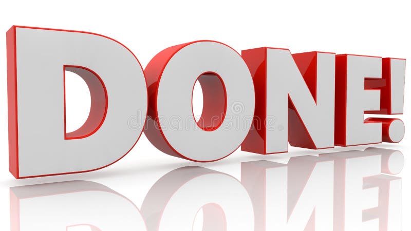 Done Concept in Red and White Colors Stock Illustration - Illustration ...