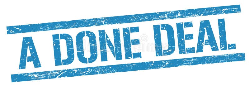 A DONE DEAL Text on Blue Grungy Rectangle Stamp Stock Illustration ...
