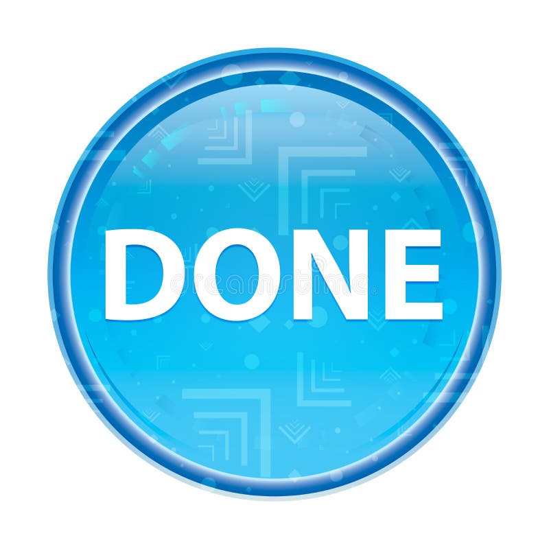 Done Floral Blue Round Button Stock Illustration - Illustration of ...