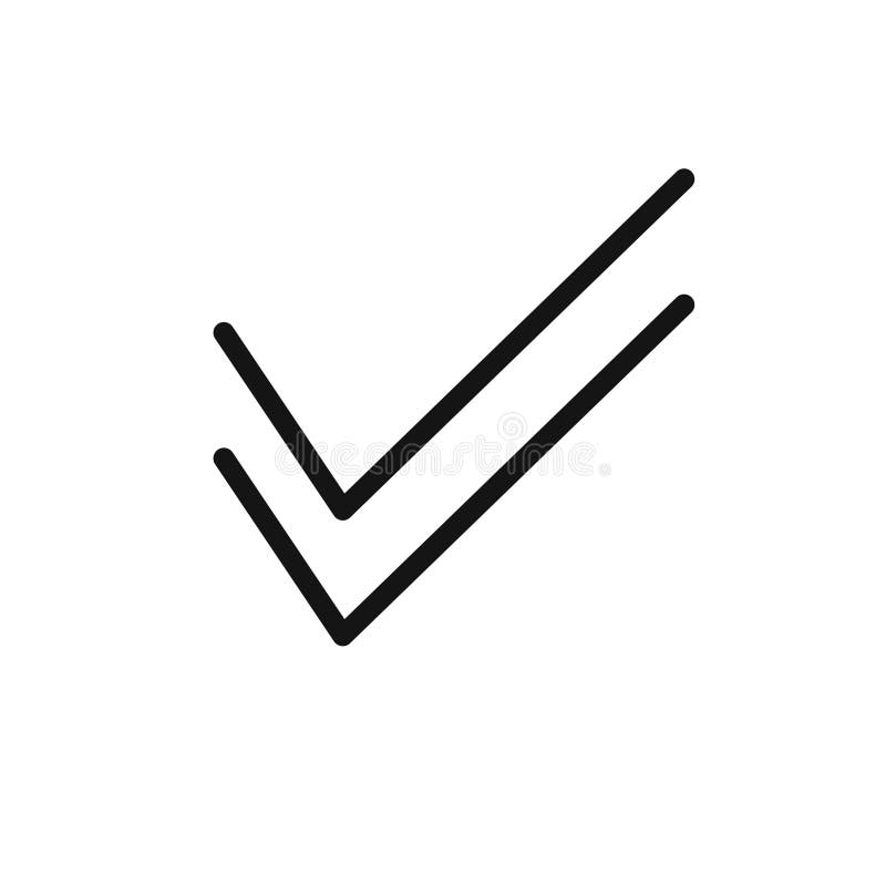 Done Line Icon Isolated on White Background. Black Flat Thin Icon on ...