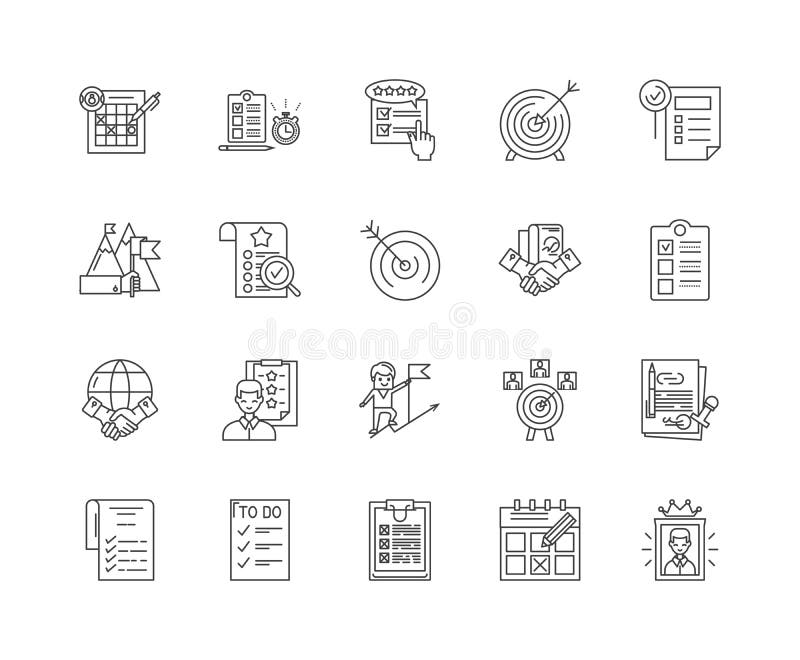 Done Line Icons, Signs, Vector Set, Outline Illustration Concept Stock ... Done Line Icons, Signs, Vector Set, Outline Illustration Concept Stock ...
