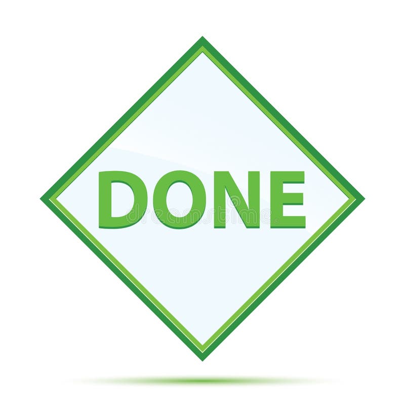 Done Modern Abstract Green Diamond Button Stock Illustration ...