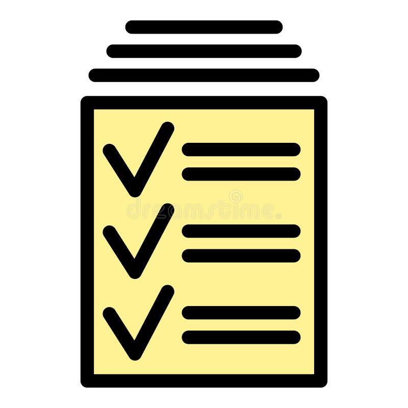 Done Papers Icon Color Outline Vector Stock Vector - Illustration of ...