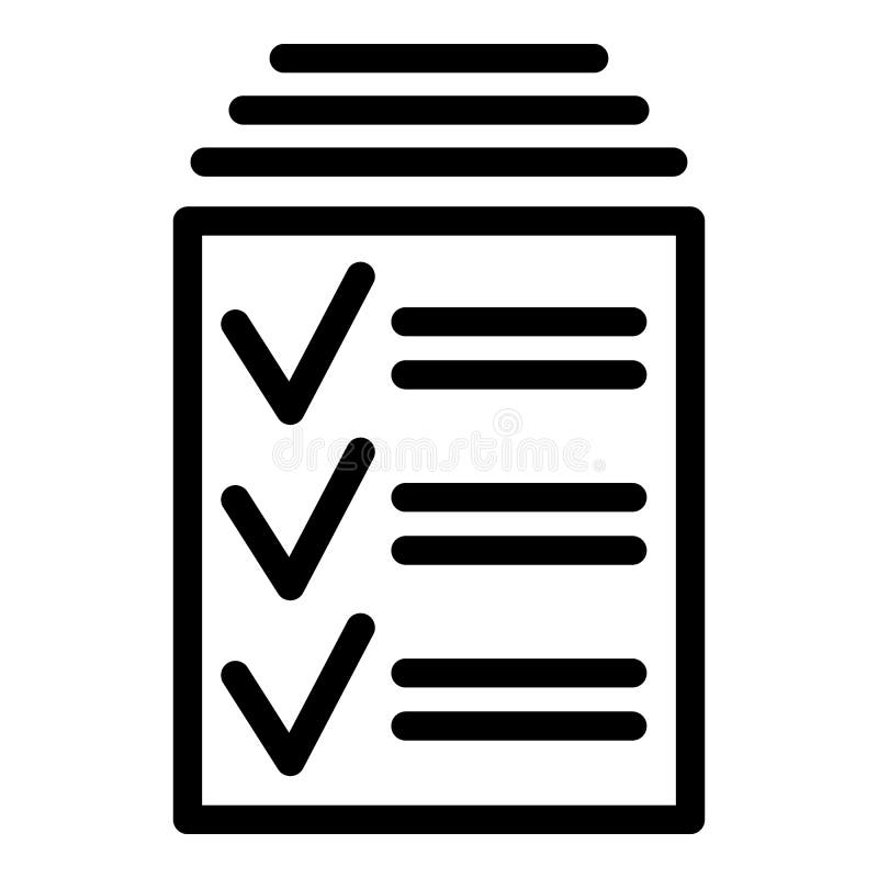 Checklist Done Icon, Outline Style Stock Vector - Illustration of list ...