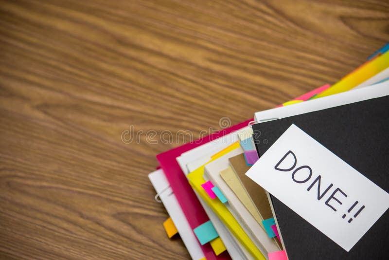 Done; the Pile of Business Documents on the Desk Stock Photo - Image of ...