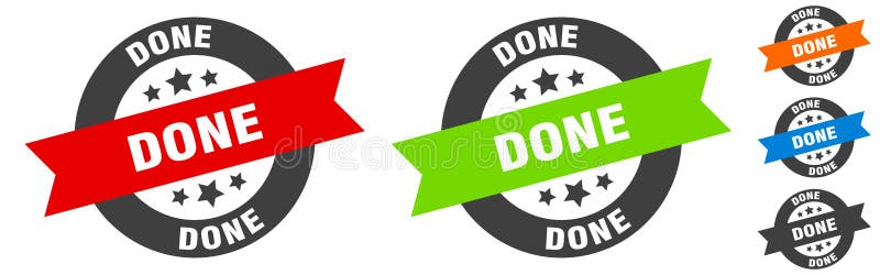Done Stamp. Done Round Ribbon Sticker. Tag Stock Vector - Illustration ...