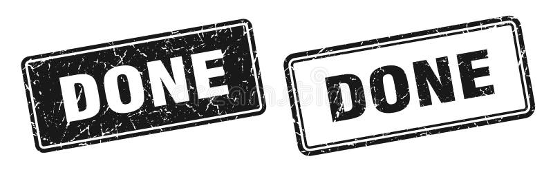 Done Stamp Set. Done Square Grunge Sign Stock Vector - Illustration of ...