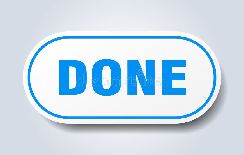 Done sticker. stock vector. Illustration of sticker - 158775062