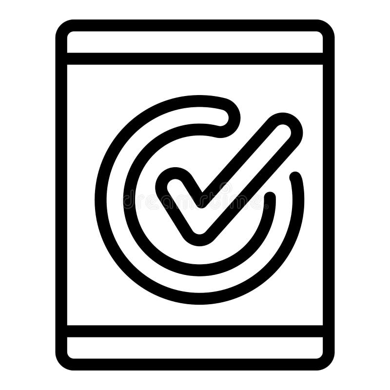 Done Tablet Icon, Outline Style Stock Vector - Illustration of ...