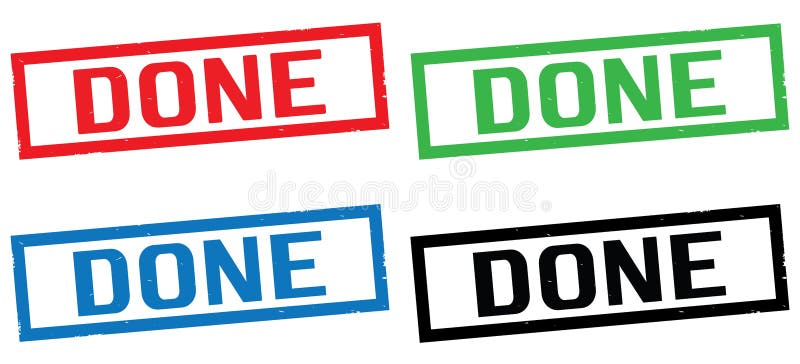 Done Text Rectangle Stamp Sign Stock Illustrations – 116 Done Text ...