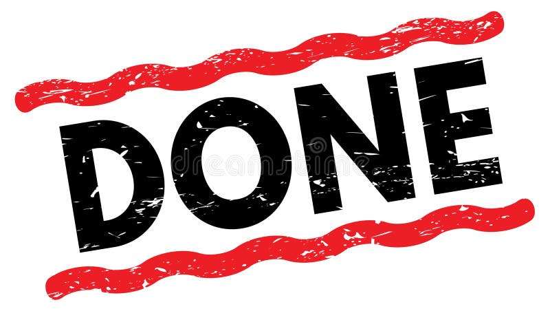 DONE Text on Red-black Lines Stamp Sign Stock Illustration ...