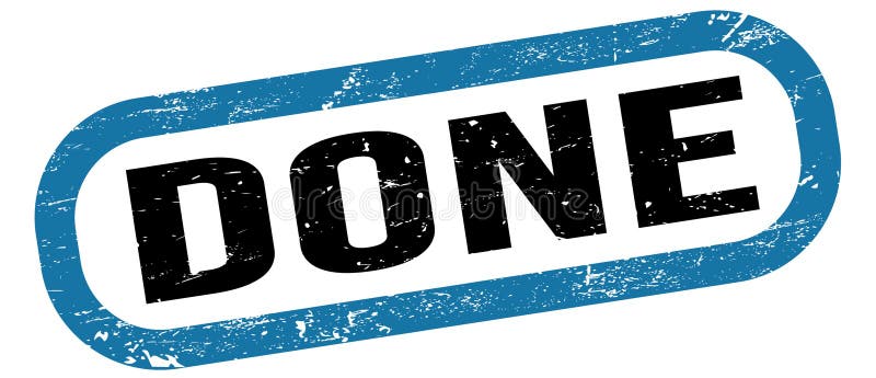 DONE, Text Written on Blue-black Stamp Sign Stock Illustration ...
