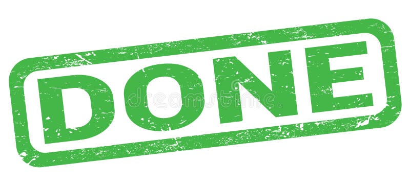 DONE Text Written on Green Rectangle Stamp Stock Illustration ...