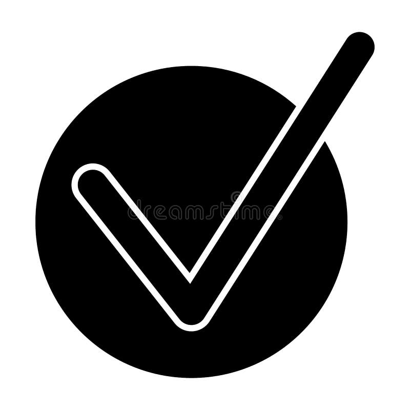 Done Tick Solid Icon. Correct Vector Illustration Isolated on White ...