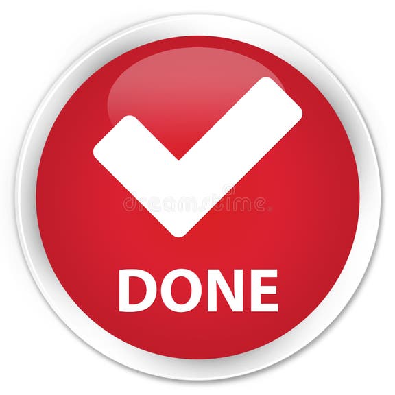 Done (validate Icon) Premium Red Round Button Stock Illustration ...