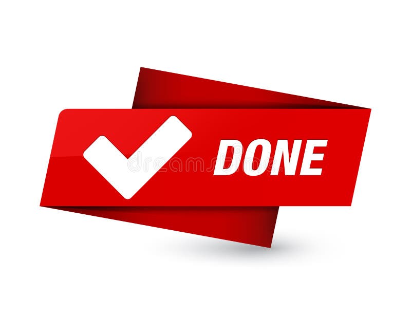 Done (validate Icon) Premium Red Tag Sign Stock Illustration ...