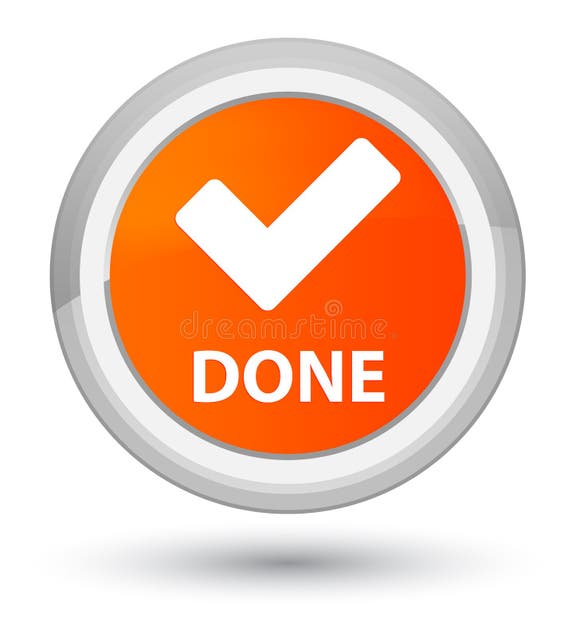 Done (validate Icon) Prime Orange Round Button Stock Illustration ...