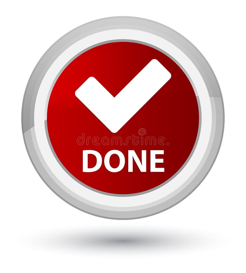 Done (validate Icon) Prime Red Round Button Stock Illustration ...