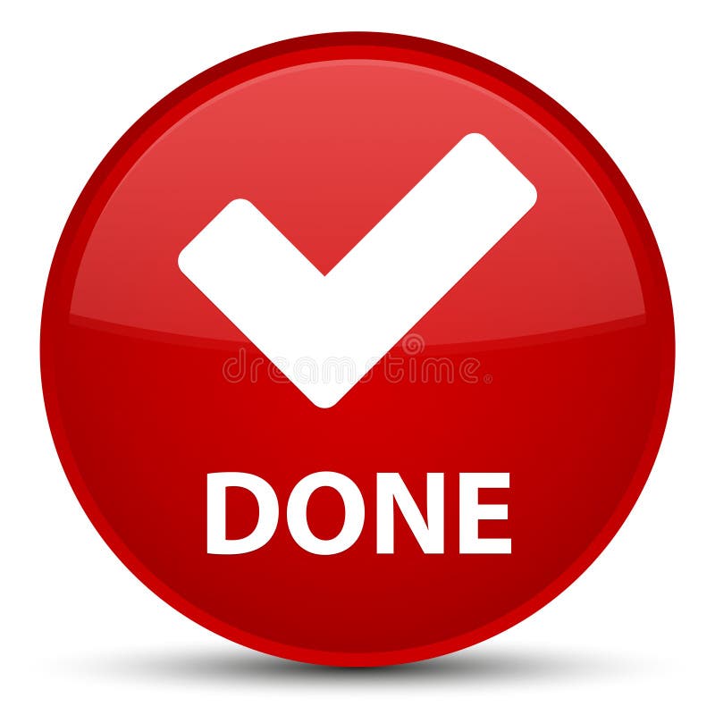 Done (validate Icon) Special Red Round Button Stock Illustration ...