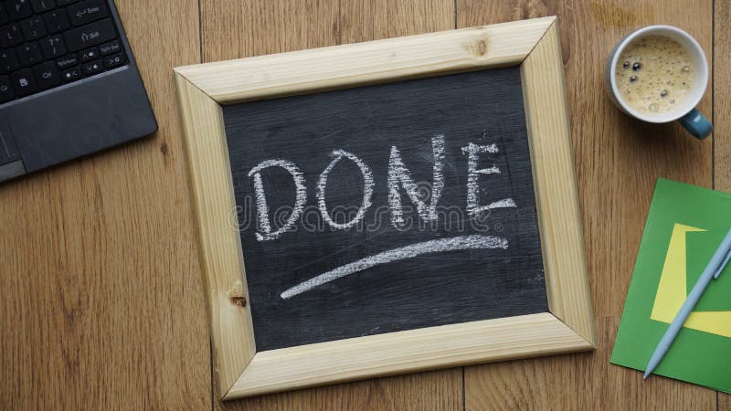 Done written stock image. Image of perform, black, message - 43303253