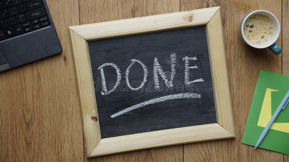 Done written stock image. Image of perform, black, message - 43303253