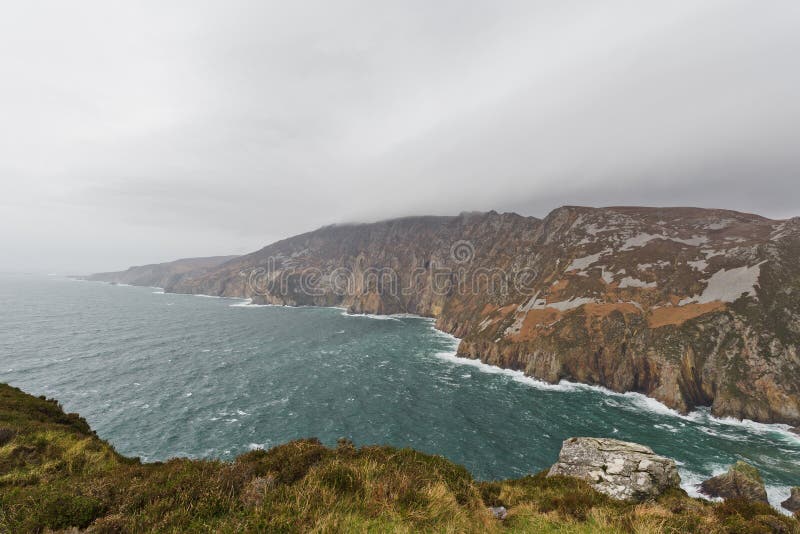 Donegal Cliffs View in Ireland Stock Image - Image of landscape ...