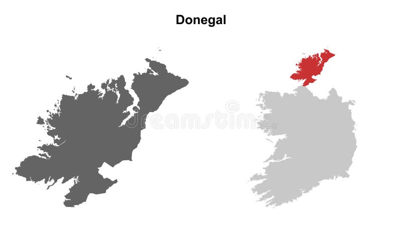 Donegal outline map stock vector. Illustration of dhun - 378869709