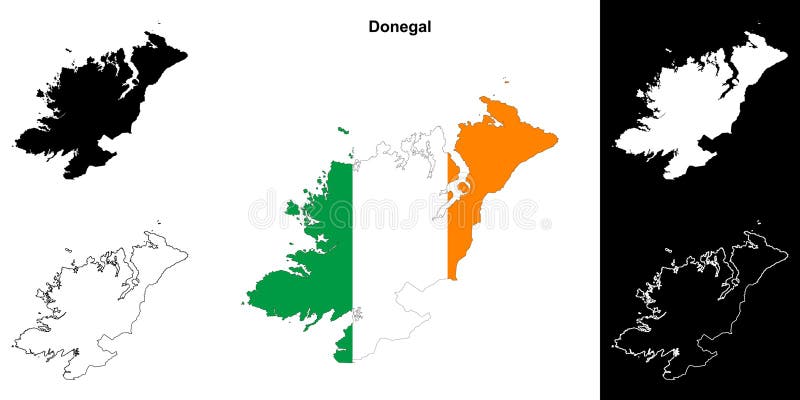 Donegal outline map stock vector. Illustration of shape - 323666805