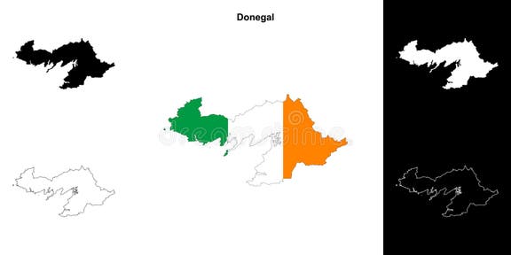 Donegal outline map stock vector. Illustration of silhouette - 379306850
