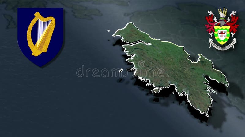Donegal - Physical Map of the Globe Animation Map Stock Footage - Video ...