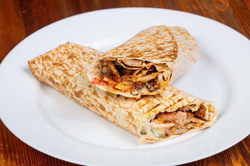 Doner Kebab with meat stock photo. Image of turkish - 123934766