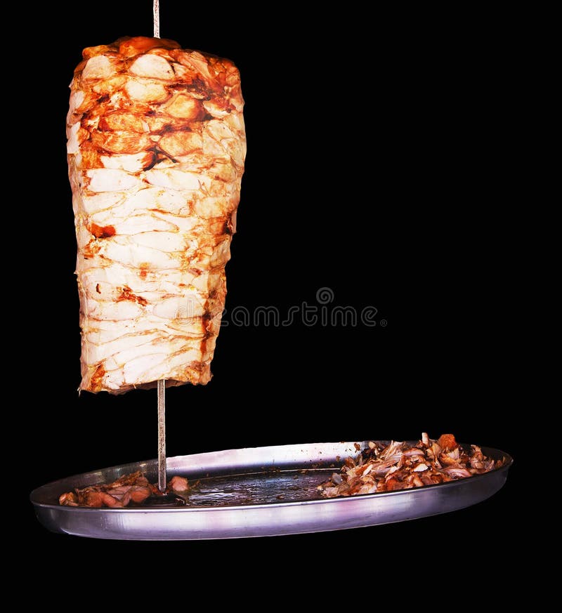Doner Kebab on Rotating Vertical Spit in the East Stock Image - Image ...
