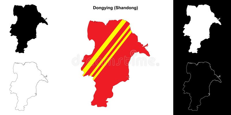Dongying outline map stock vector. Illustration of icon - 334844117