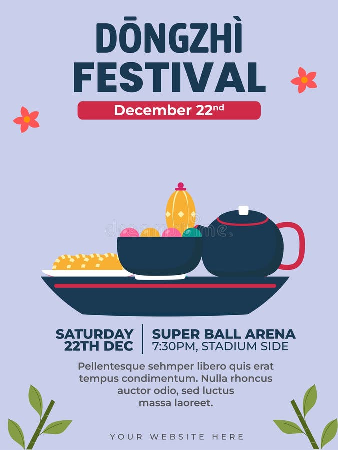 Happy Dongzhi Festival or Winter Solstice Festival. Stock Vector ...