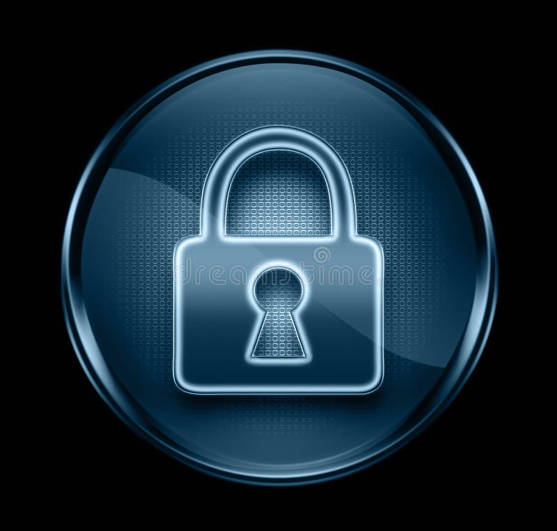 Donkerblauwe Het Pictogram Van Het Slot. Stock Illustratie ...