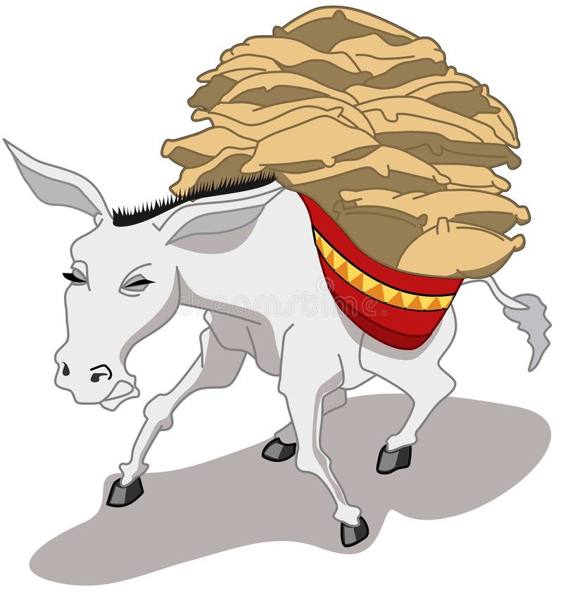 Donkey stock vector. Illustration of tolerable, child - 3436277