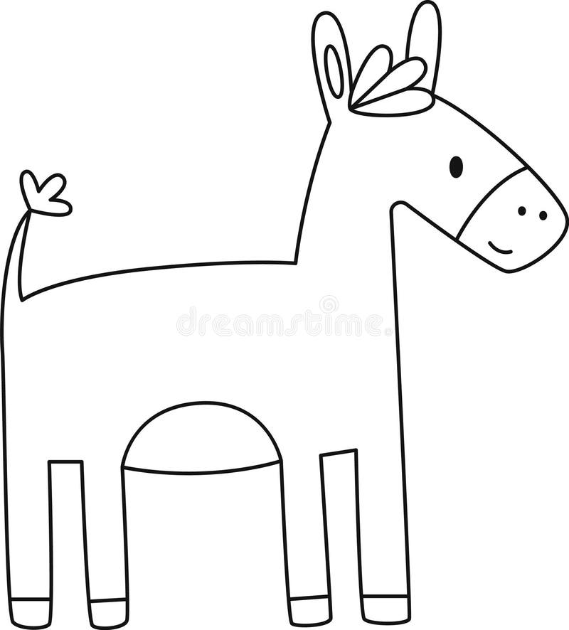 Donkey Animal Outline stock illustration. Illustration of collection ...