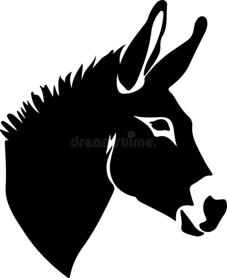 Donkey Black Silhouette Generative Ai Stock Vector - Illustration of ...