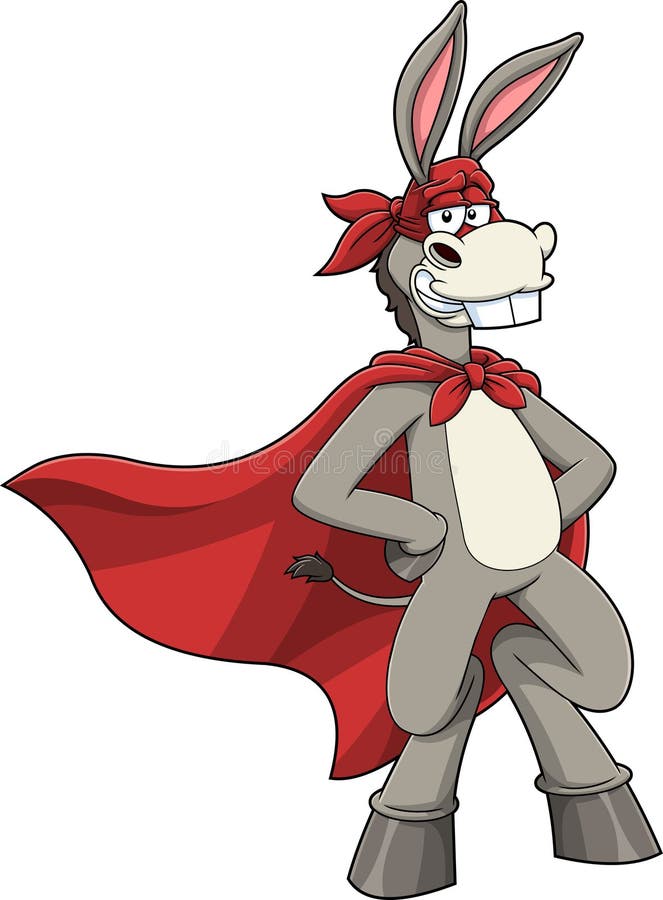 Donkey SuperHero Cartoon Character Stock Vector - Illustration of face ...