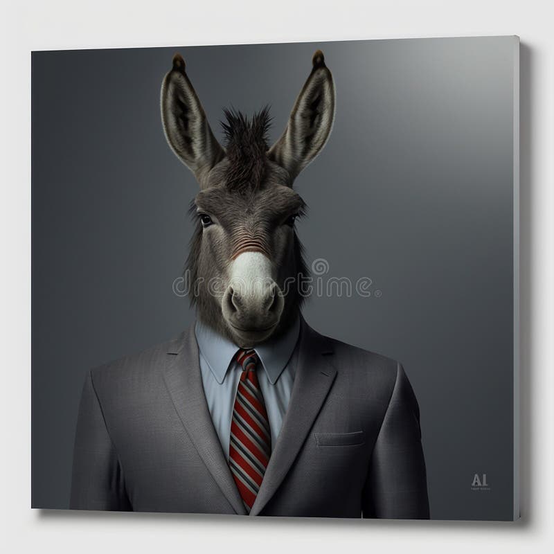 Donkey of a Dressed in a Formal Business Suit Stock Illustration ...