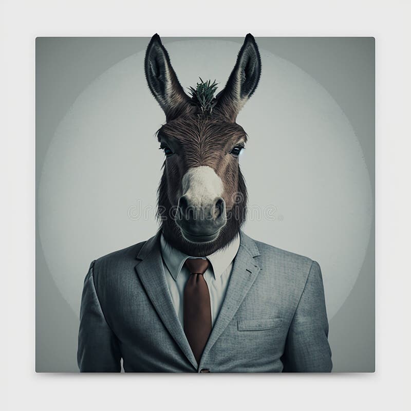 Donkey of a Dressed in a Formal Business Suit Stock Illustration ...