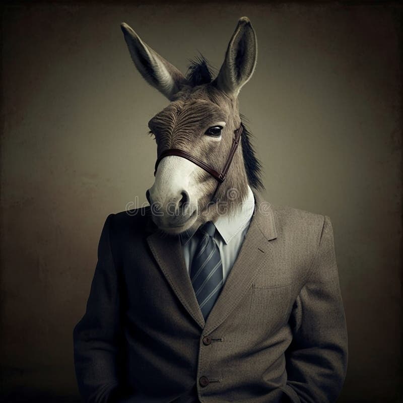 Donkey of a Dressed in a Formal Business Suit Stock Illustration ...