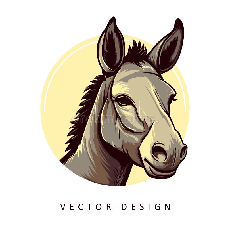 Donkey Face Minimalist Vector Design AI Generated Stock Photo ...
